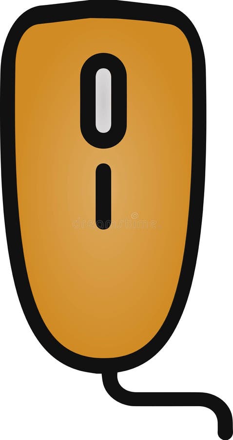 The Drawing of a Orange Computer Mouse, a Small Hardware Input Device ...