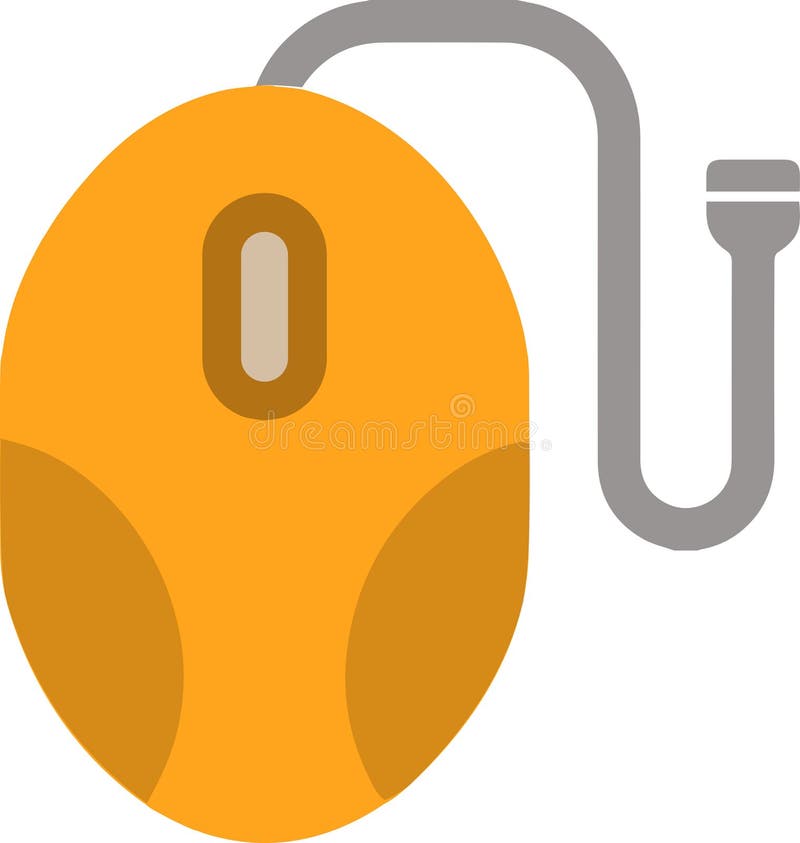 The Drawing of a Orange Computer Mouse, a Small Hardware Input Device ...