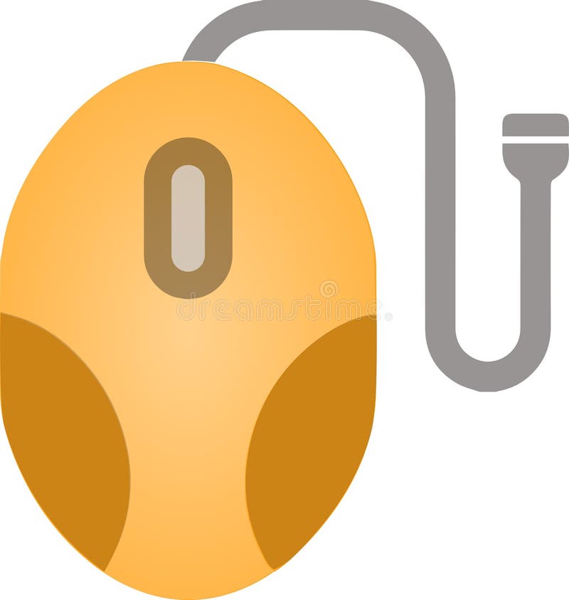 The Drawing of a Orange Computer Mouse, a Small Hardware Input Device ...