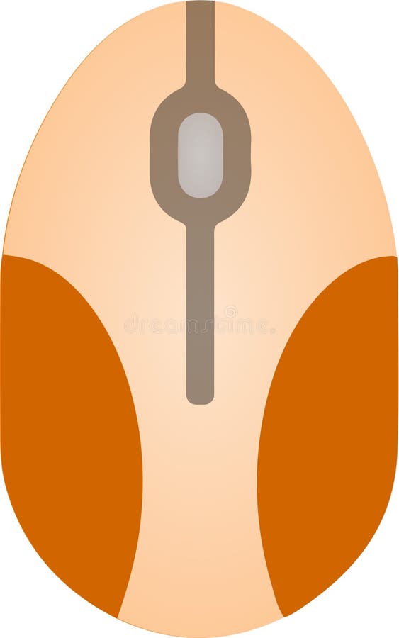 The Drawing of a Orange Computer Mouse, a Small Hardware Input Device ...