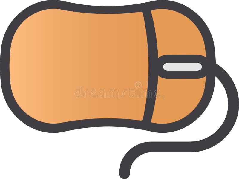 The Drawing of a Orange Computer Mouse, a Small Hardware Input Device ...
