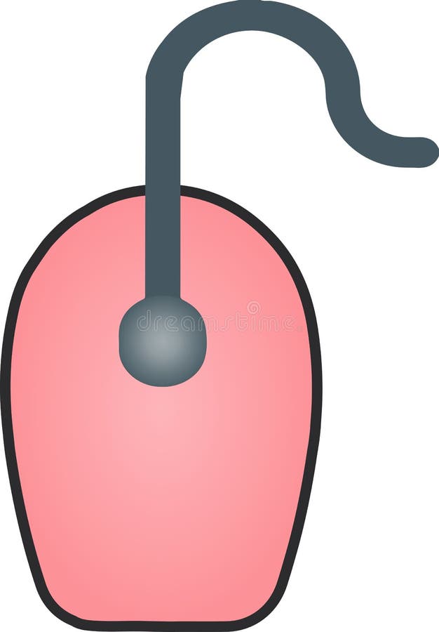 The Drawing of a Pink Computer Mouse, a Small Hardware Input Device ...