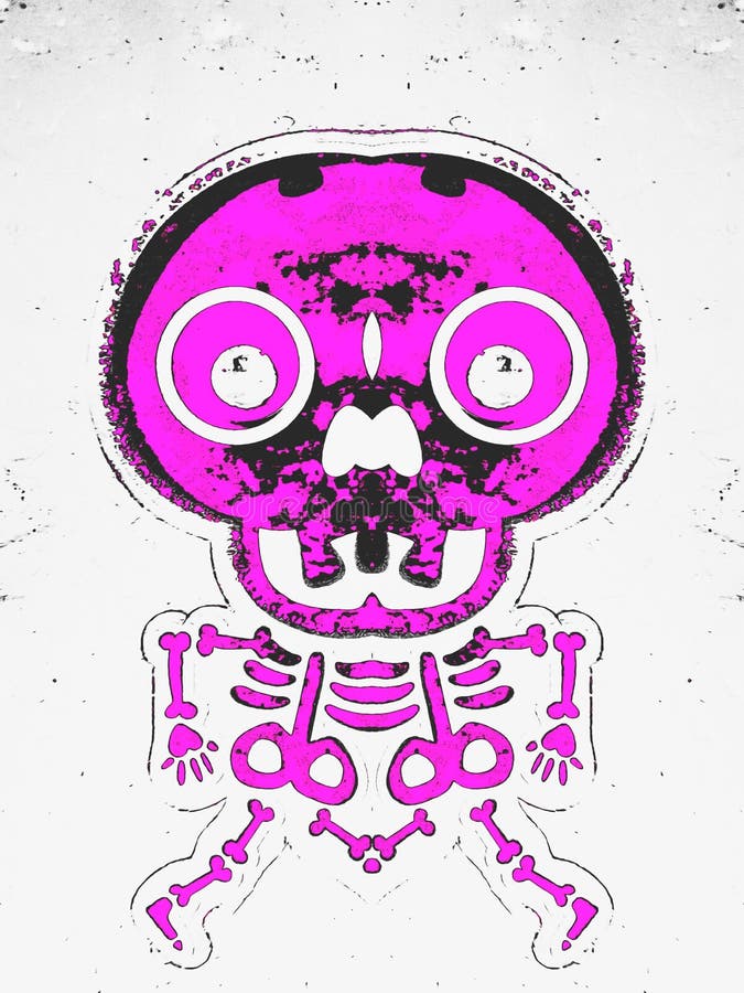 Drawing and Painting Pink Bone Structure Stock Illustration ...