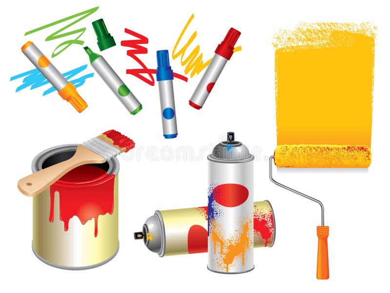 Drawing and Painting Tools stock vector. Illustration of coloring ...
