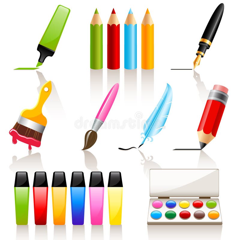 Drawing and painting tools stock vector. Illustration of artist - 21327499