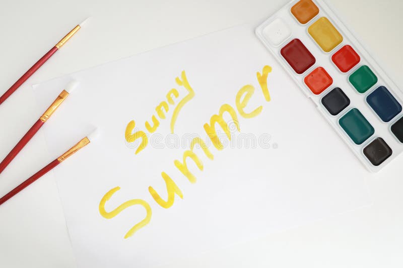 Drawing Paints on a White Sheet of Paper Stock Photo - Image of paper ...