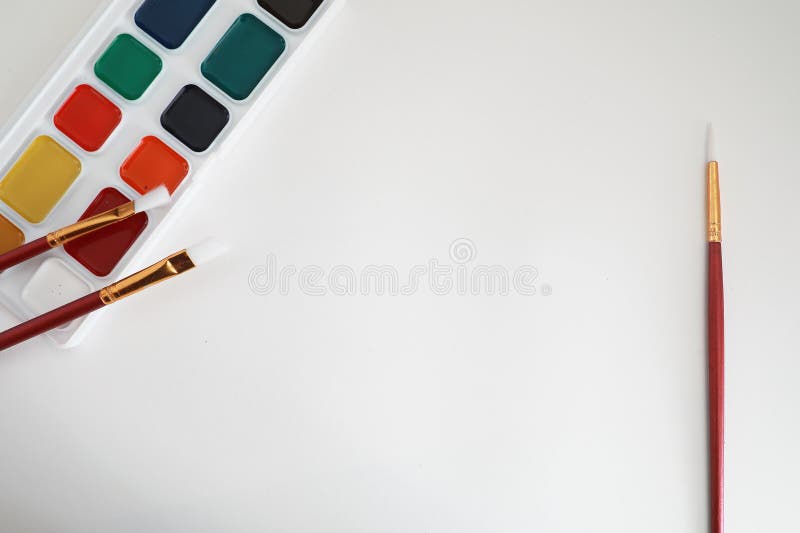 Drawing Paints on a White Sheet of Paper Stock Image - Image of drawing ...