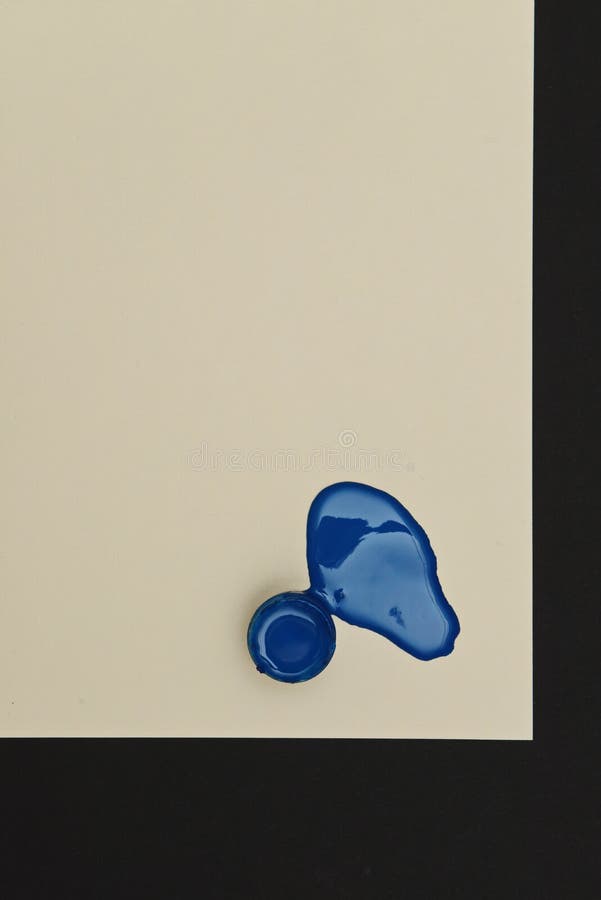 Drawing Paper and a Container of Blue Paint Stock Photo - Image of ...