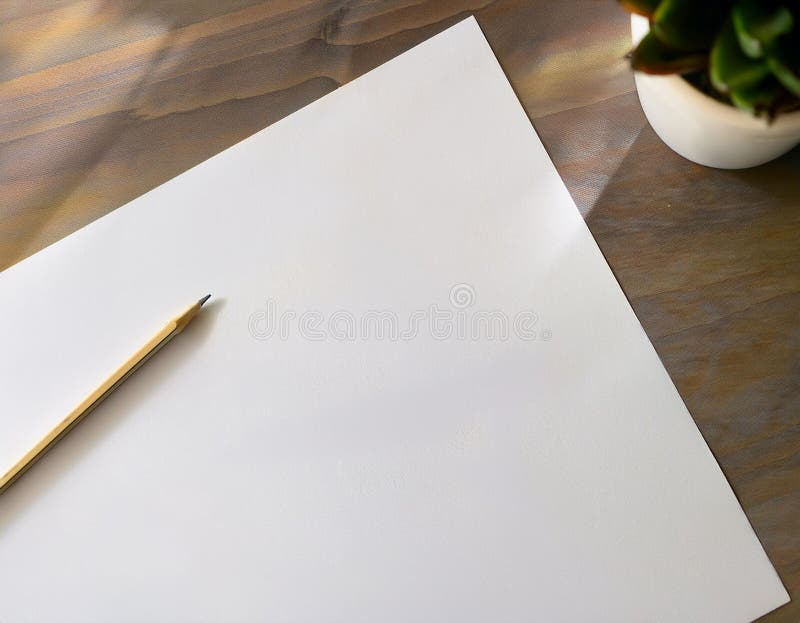 Drawing Paper with Pen and Copy Space Stock Photo - Image of paper ...