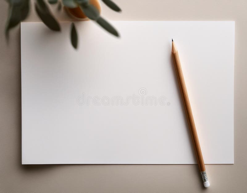 Drawing Paper with Pen and Copy Space Stock Image - Image of paper ...