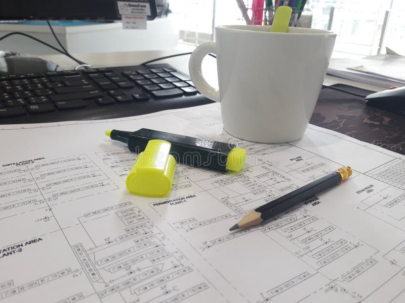 Drawing Paper and Pencil on Table Work Place Stock Image - Image of ...