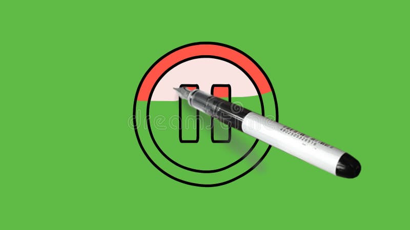 Drawing Pause Button in Blue Circle in Black and Blue Colour ...