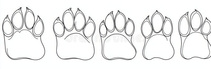 Drawing of a Paw Pad in One Continuous Line. Modern Illustration Stock ...