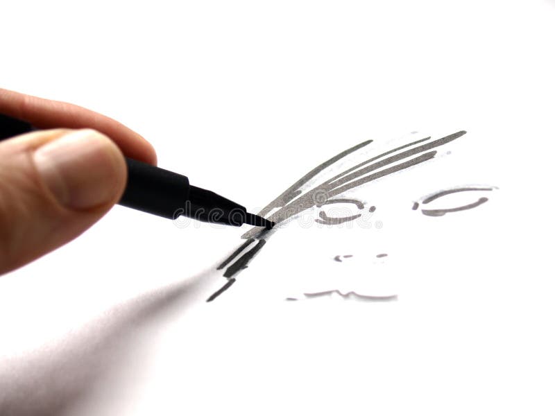 Drawing with a pen stock illustration. Illustration of pencil - 9248634