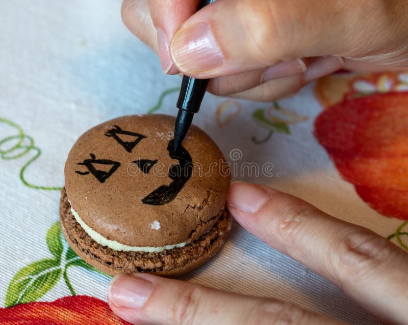 Drawing with Pencil Sweet French Macarons Stock Photo - Image of ...
