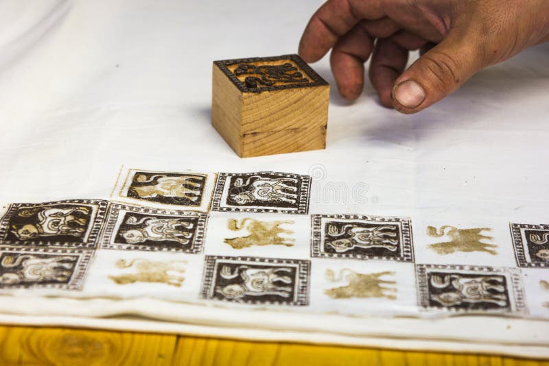 Drawing a Picture on a Cloth with Hands Handmade Stock Photo - Image of ...