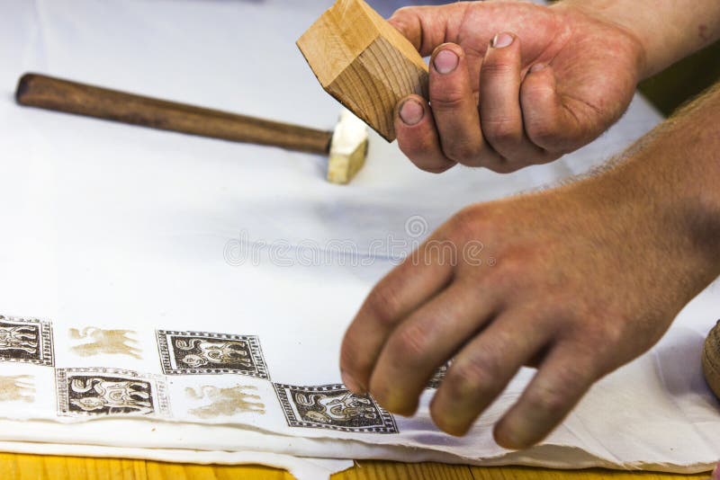 Drawing a Picture on a Cloth with Hands Handmade Stock Image - Image of ...