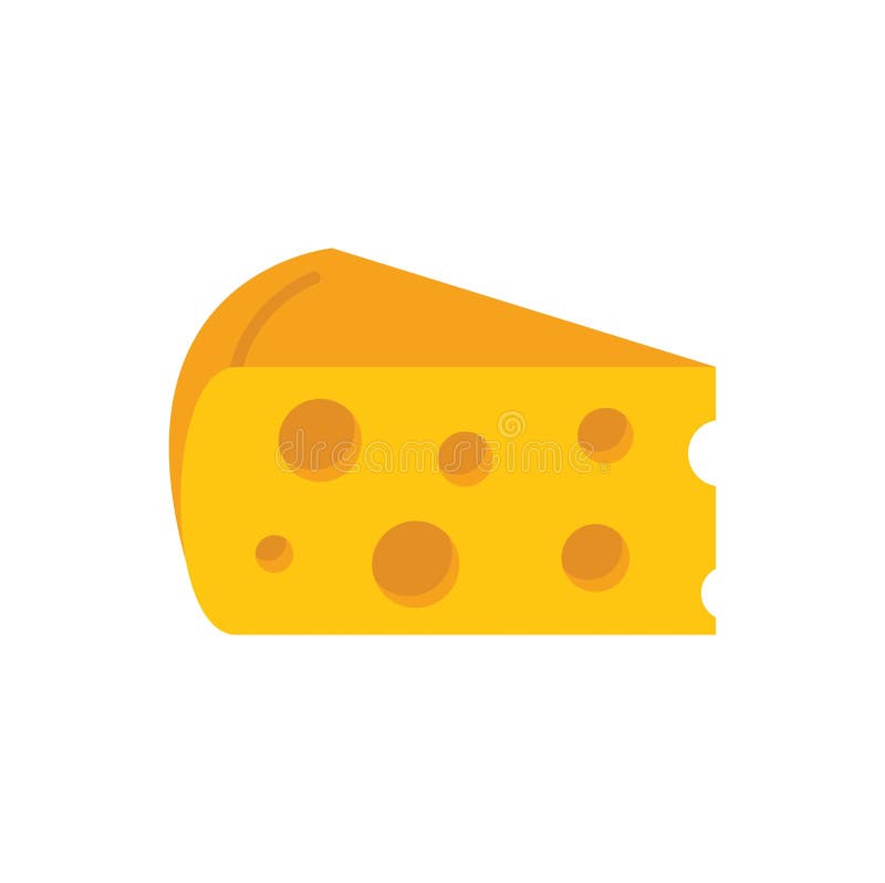 Drawing of a Piece of Cheese with Holes on a White Background Stock ...