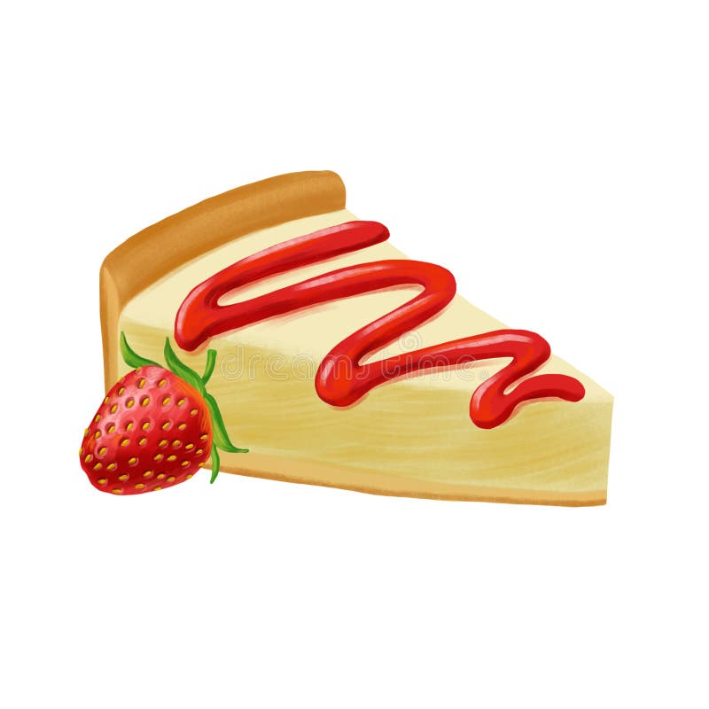 Drawing Piece of Cheesecake Stock Illustration - Illustration of berry ...