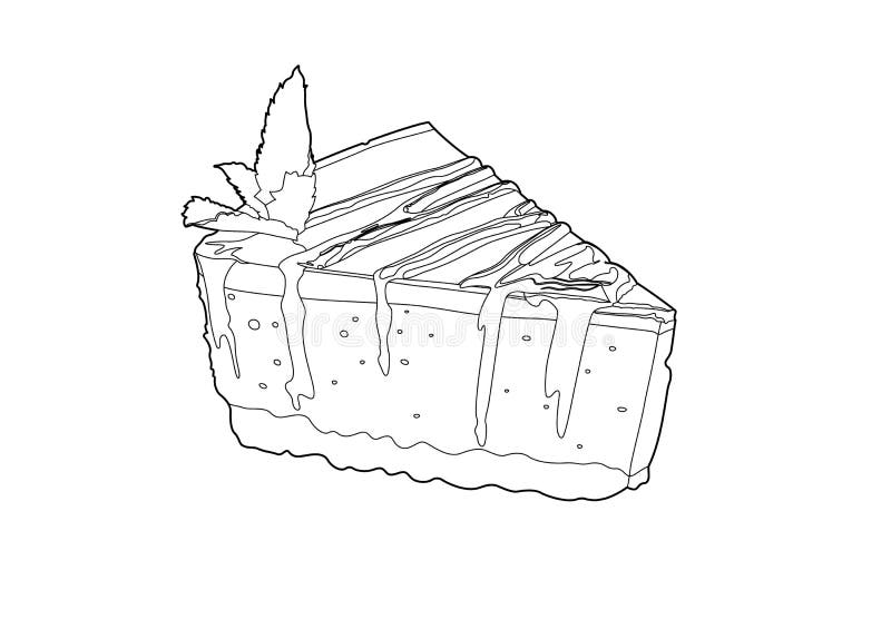 Drawing Of A Piece Of Cheesecake Stock Vector Illustration Of Cheesecake Raspberry 234646466