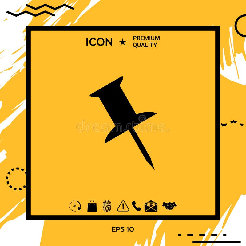 Drawing pin icon stock vector. Illustration of closeup - 105922880