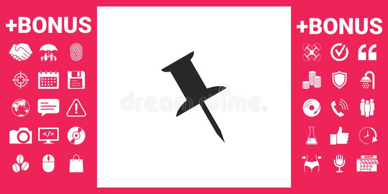 Drawing pin icon stock vector. Illustration of business - 114656489