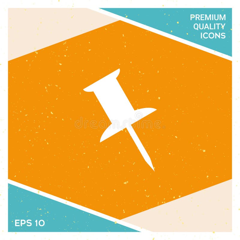 Drawing pin icon stock vector. Illustration of drawing - 115841400