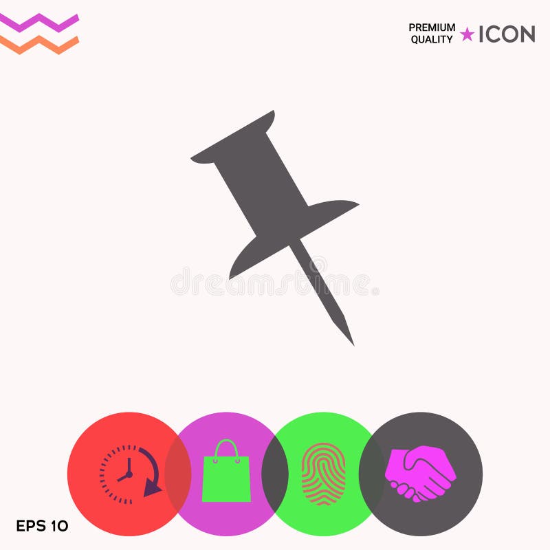 Drawing pin icon stock vector. Illustration of light - 129361813