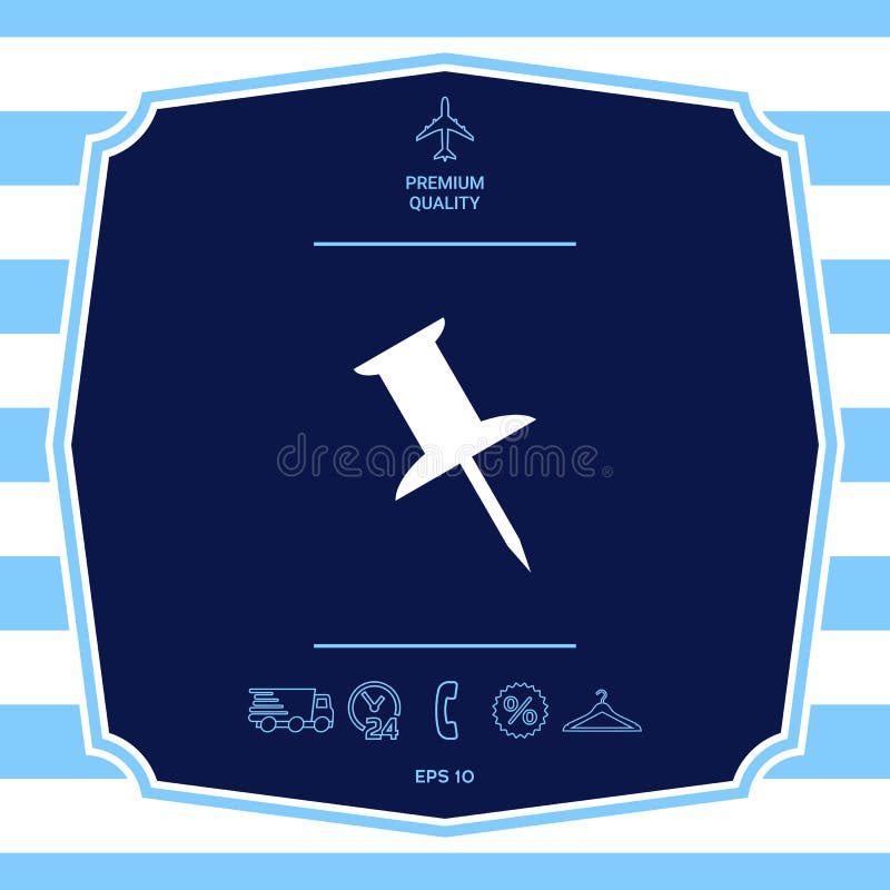 Drawing Pin Icon. Graphic Elements for Your Design Stock Illustration ...