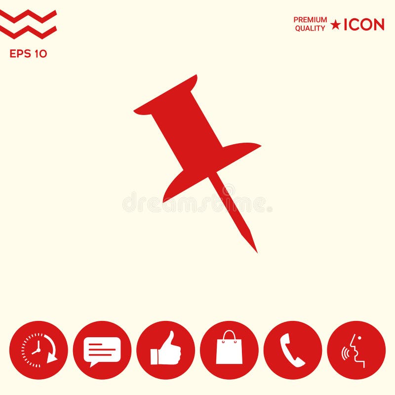 Drawing pin icon stock vector. Illustration of push - 117982431