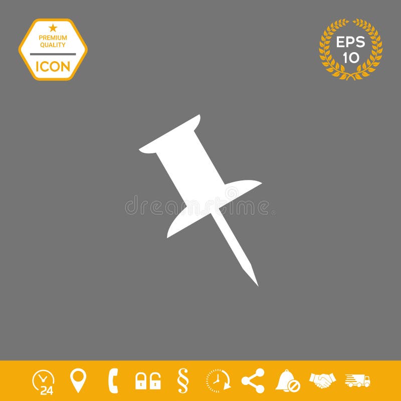 Drawing Pin Icon . Graphic Elements for Your Design Stock Vector ...