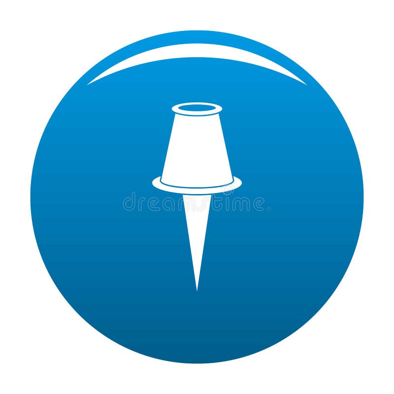 Drawing Pin Icon Blue Vector Stock Vector - Illustration of attachment ...