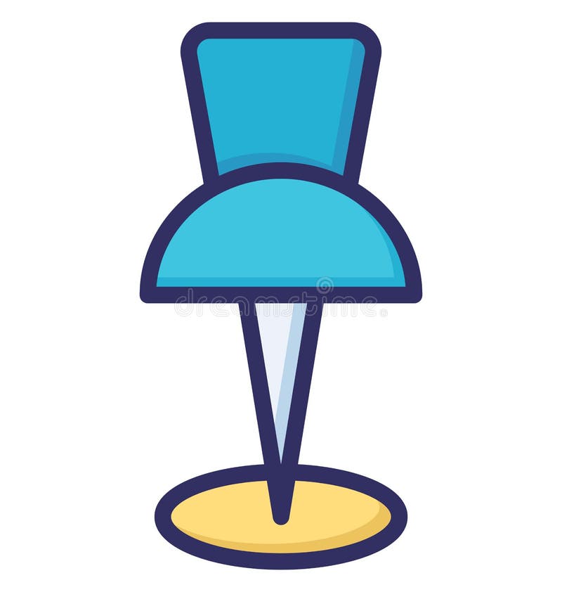 Drawing Pin, Map Pin Isolated Vector Icon that Can Be Easily Modified ...