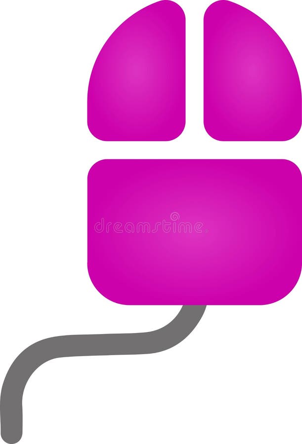 The Drawing of a Pink Computer Mouse, a Small Hardware Input Device ...