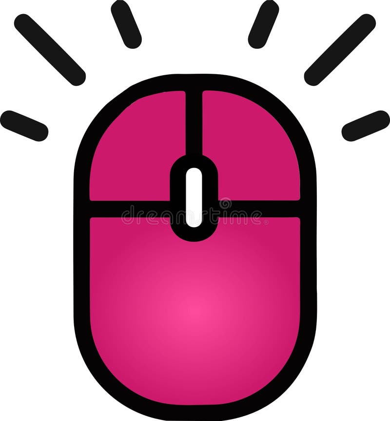 The Drawing of a Pink Computer Mouse, a Hardware Input Device Used by ...
