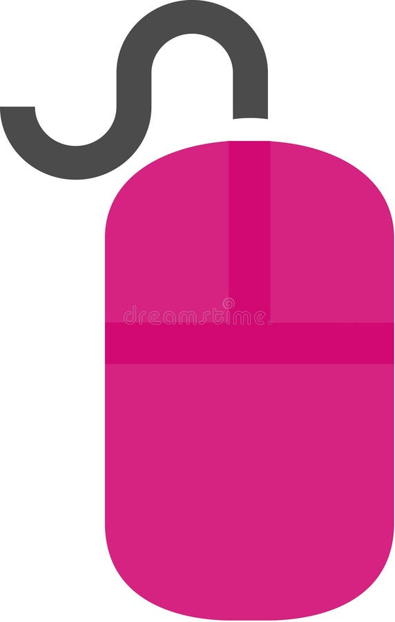 The Drawing of a Pink Computer Mouse, a Small Hardware Input Device ...