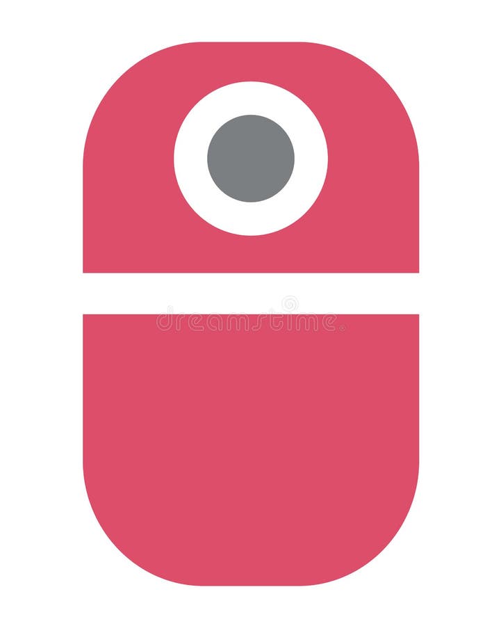 The Drawing of a Pink Computer Mouse, a Small Hardware Input Device ...