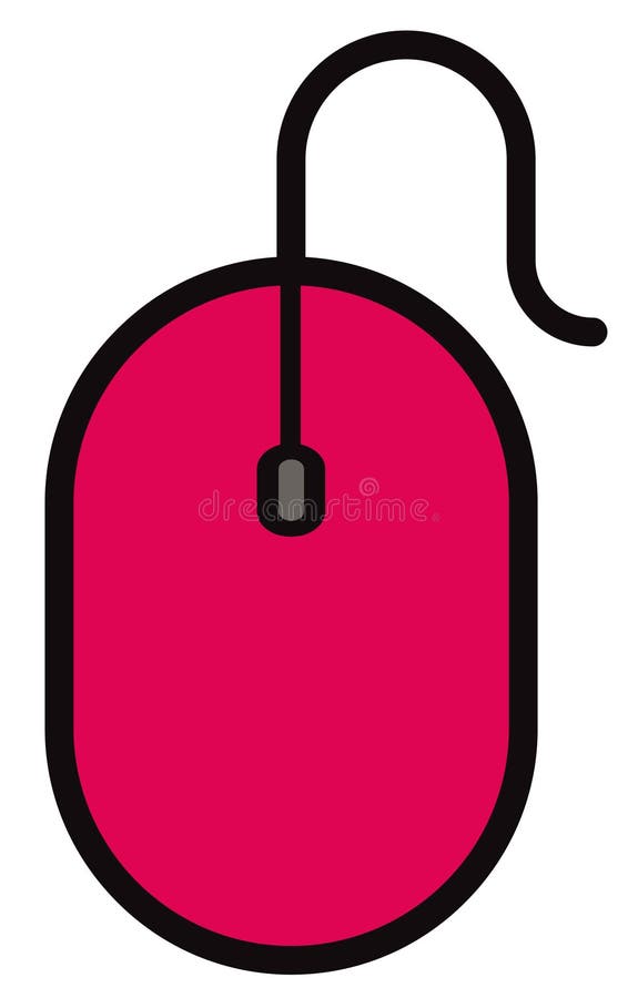 The Drawing of a Pink Computer Mouse, a Small Hardware Input Device ...