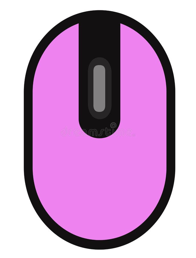 The Drawing of a Pink Computer Mouse, a Small Hardware Input Device ...