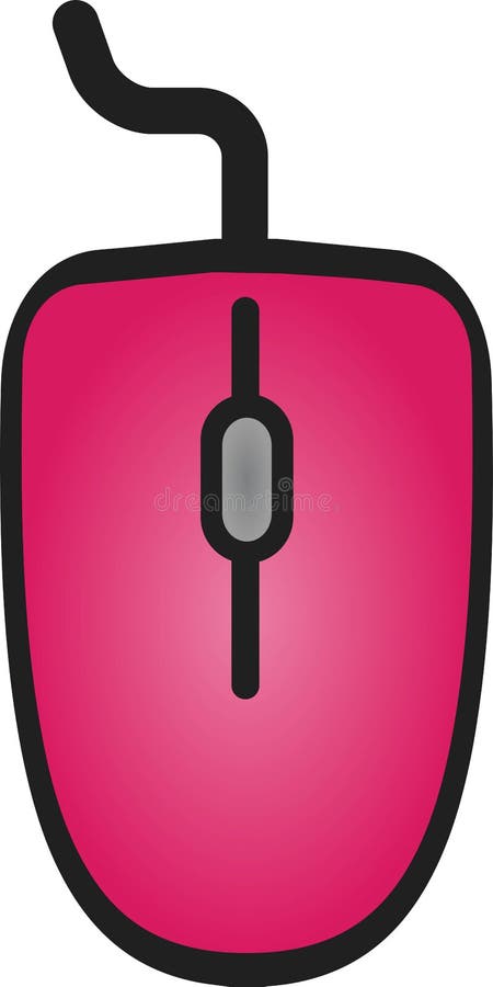 The Drawing of a Pink Computer Mouse, a Small Hardware Input Device ...
