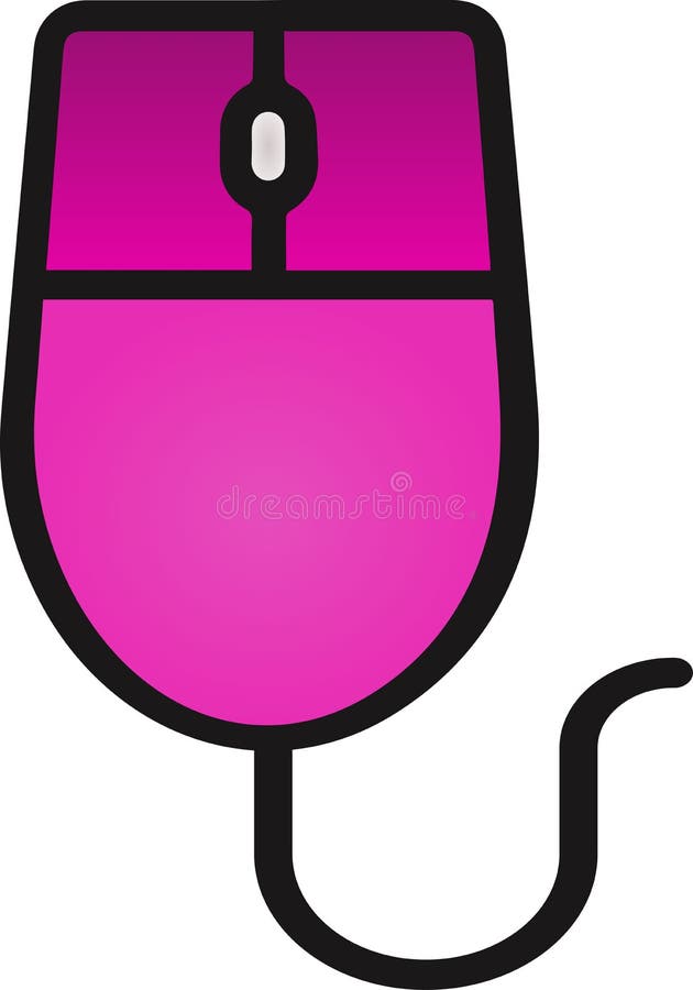 The Drawing of a Pink Computer Mouse, an Input Device that is Used with ...