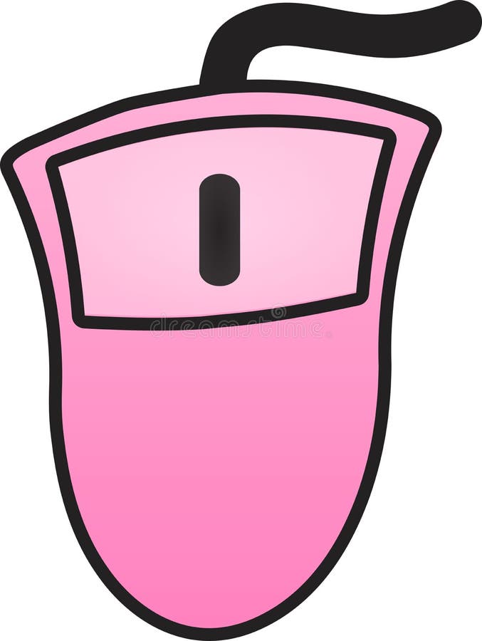 The Drawing of a Pink Computer Mouse, a Small Hardware Input Device ...