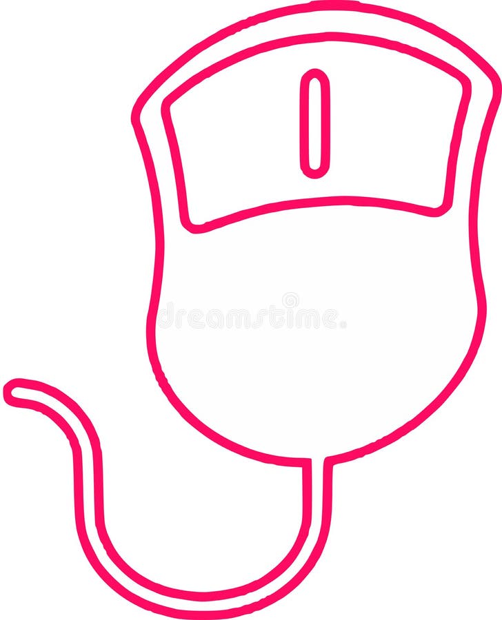 The Drawing of a Pink Computer Mouse, a Small Hardware Input Device ...