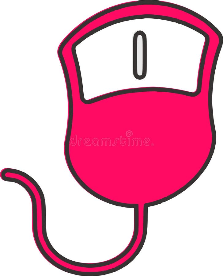 The Drawing of a Pink Computer Mouse, an Input Device that is Used with ...