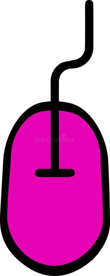 The Drawing of a Pink Computer Mouse, a Small Hardware Input Device ...