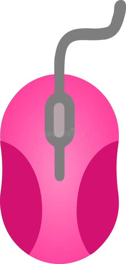 The Drawing of a Pink Computer Mouse, a Small Hardware Input Device ...