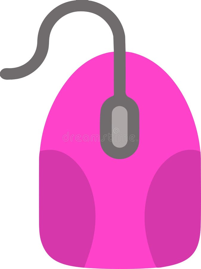 The Drawing of a Pink Computer Mouse, a Small Hardware Input Device ...