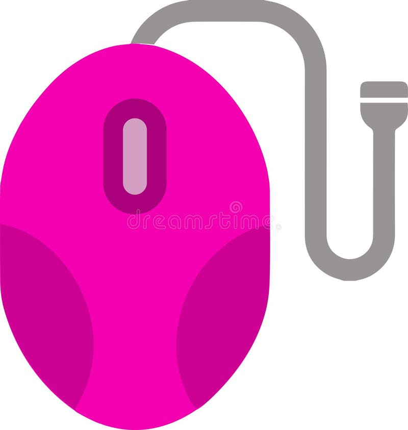 The Drawing of a Pink Computer Mouse, a Small Hardware Input Device ...