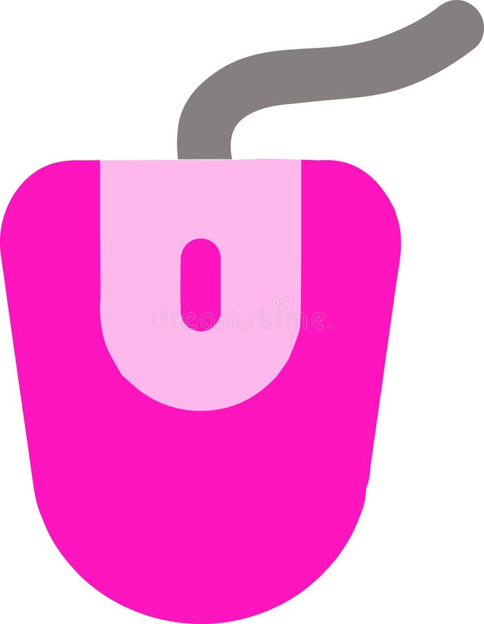 The Drawing of a Pink Computer Mouse, a Small Hardware Input Device ...