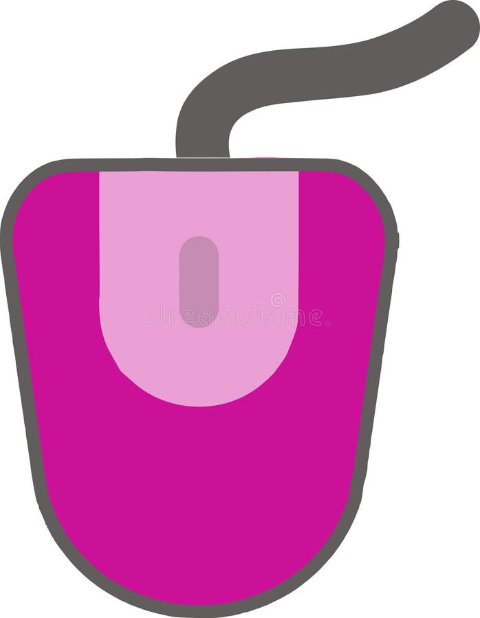 The Drawing of a Pink Computer Mouse, a Small Hardware Input Device ...
